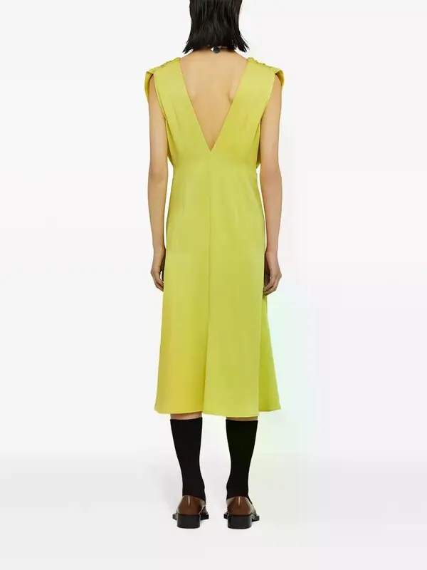 JIL SANDER Gathered Sleeveless Midi Dress