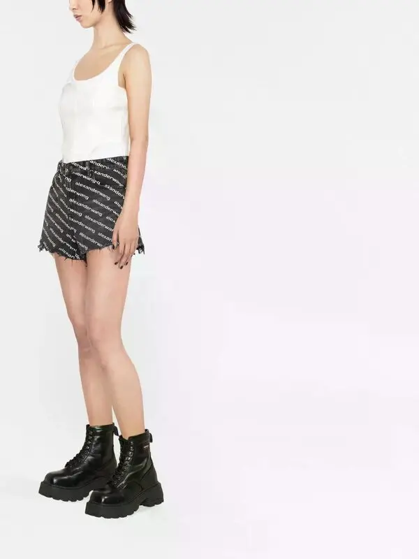 Alexander Wang Bite Short With Logo - Grey
