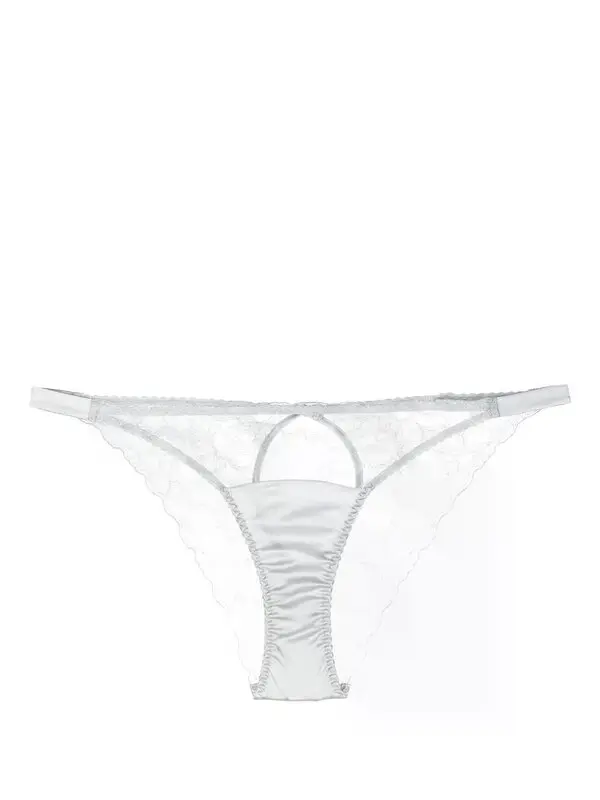 FLEUR OF ENGLAND Sigrid Ouvert Lace Briefs - Grey
