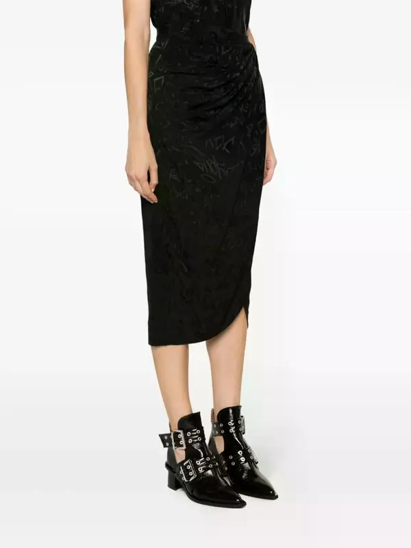 Zadig&Voltaire Jamelia Jacquard Draped Silk Skirt