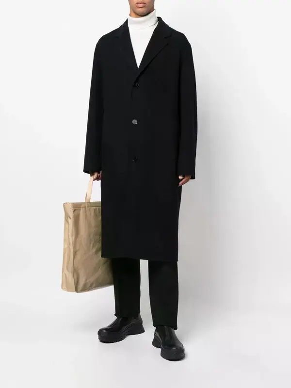 JIL SANDER Notched-collar Button-up Coat - Blue