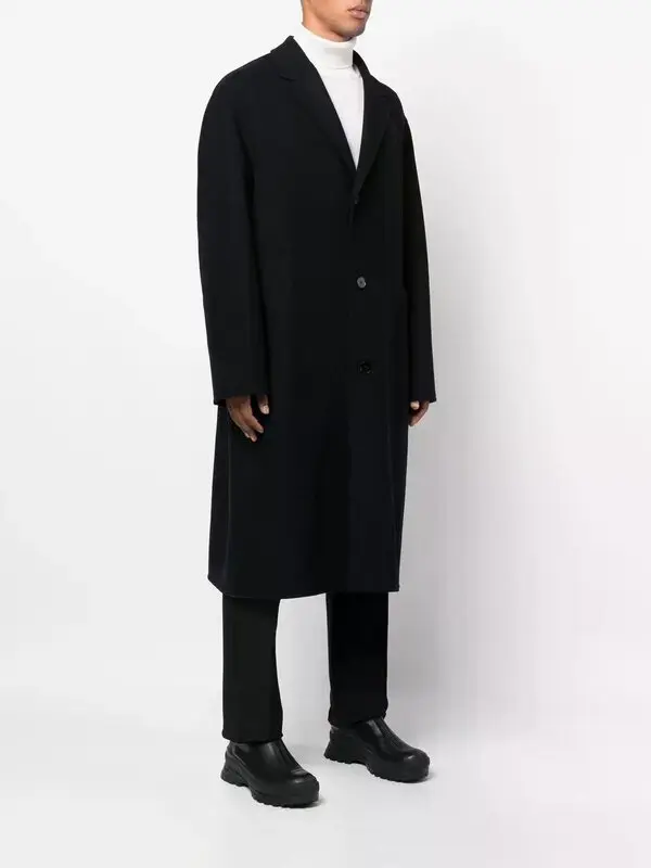 JIL SANDER Notched-collar Button-up Coat - Blue