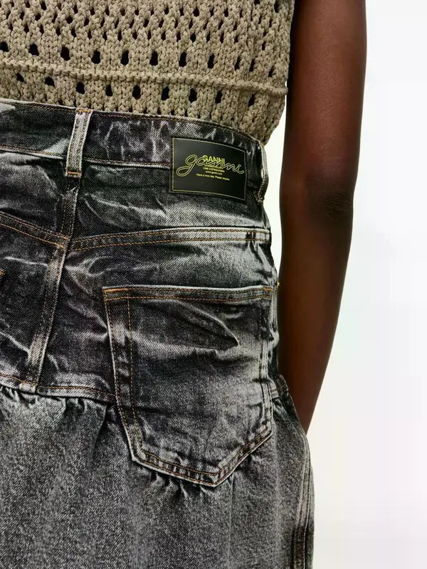 GANNI Whiskering-effect Mini Skirt