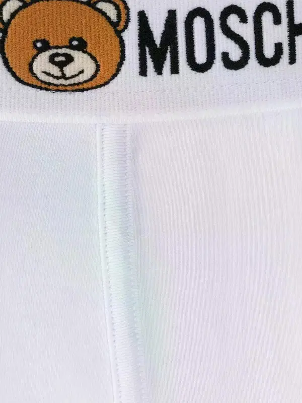 Moschino Teddy Logo Print Boxers - White
