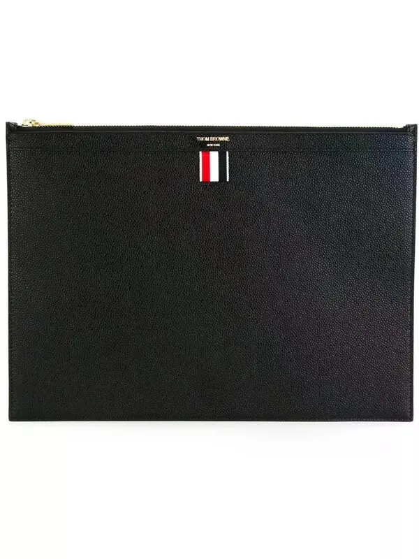 Thom Browne Logo-stamp Leather Document Holder - Black