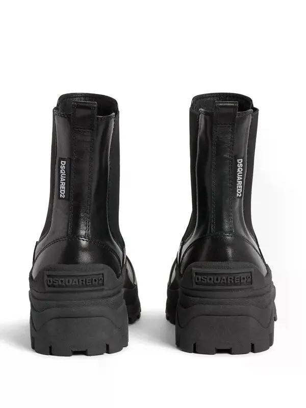 Dsquared2 Logo-embossed Leather Boots