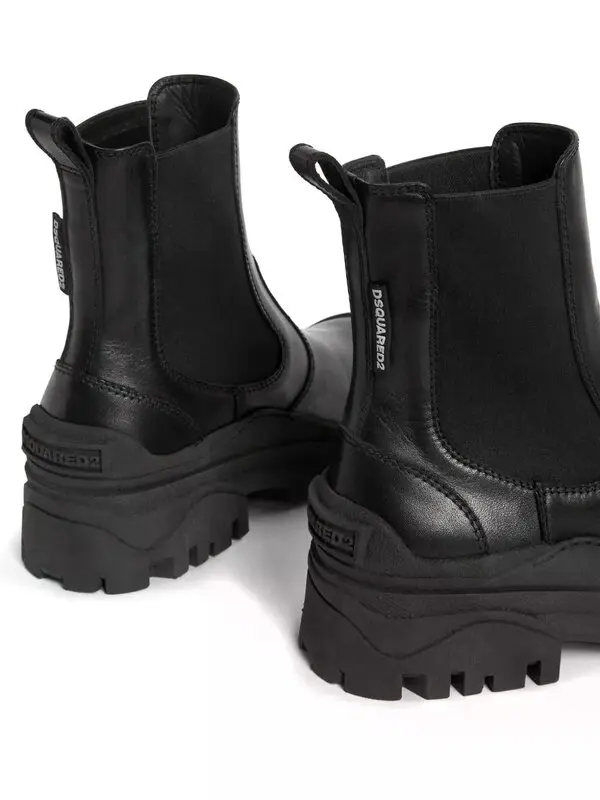 Dsquared2 Logo-embossed Leather Boots