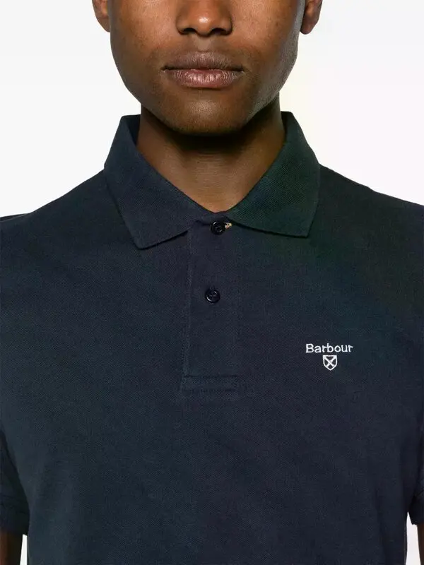 Barbour Logo-embroidered Cotton Polo Shirt - Blue