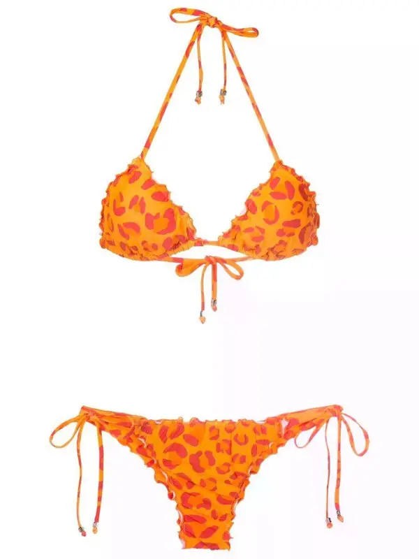AMIR SLAMA Leopard-print Triangle Bikini