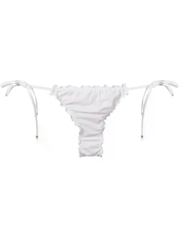 AMIR SLAMA Ruffled Trim Bikini Bottom - White