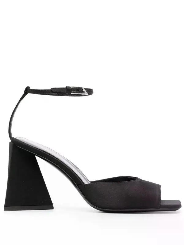 Attico Piper 85mm Satin Sandals - Black