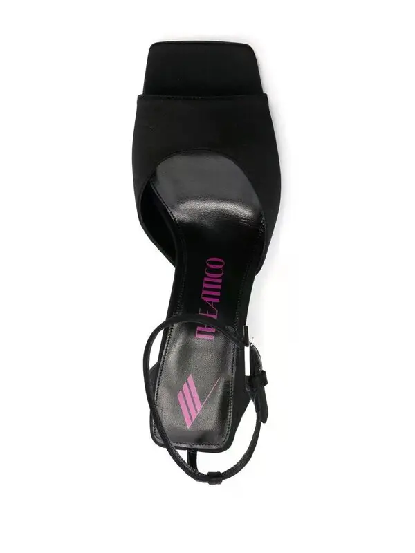 Attico Piper 85mm Satin Sandals - Black