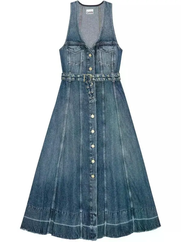 GANNI Denim Maxi Dress
