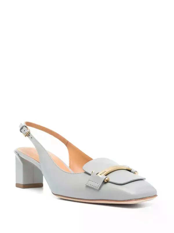TOD'S 50mm Logo-engraved Slingback Pumps - Grey
