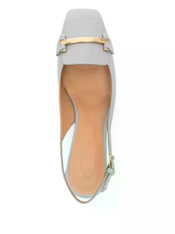 TOD'S 50mm Logo-engraved Slingback Pumps - Grey