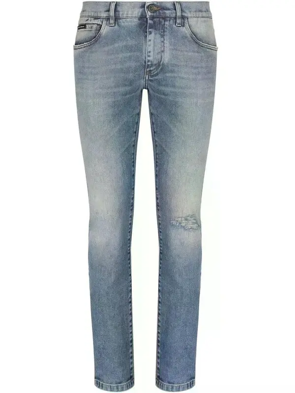 Dolce & Gabbana Distressed Stretch-cotton Skinny Jeans