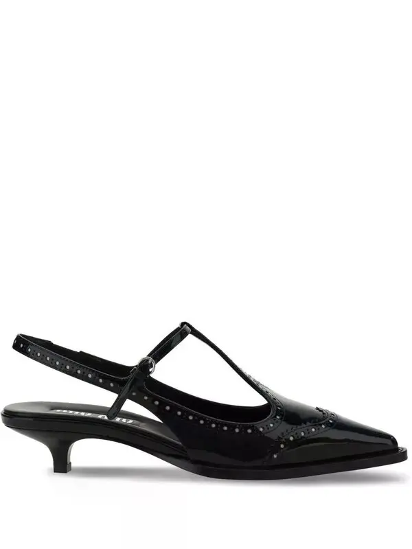 Miu Miu Leather Brogue Slingback Pumps