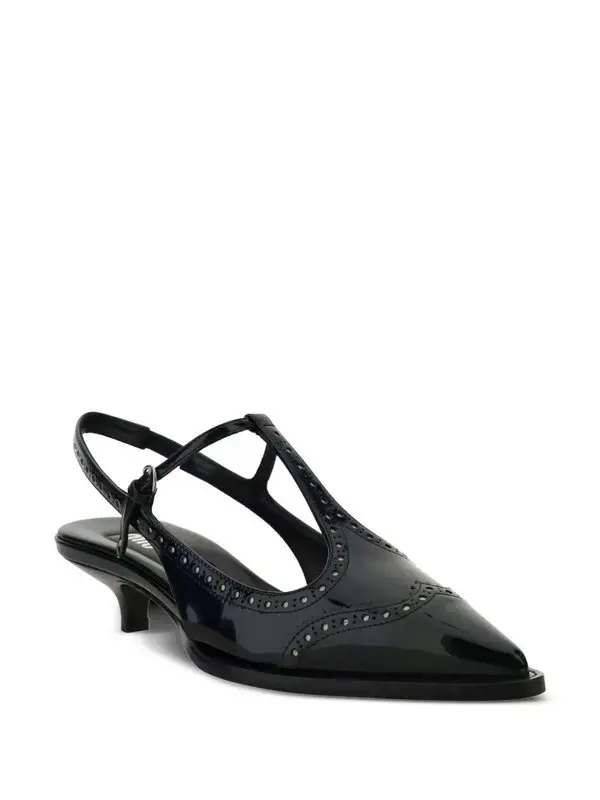 Miu Miu Leather Brogue Slingback Pumps
