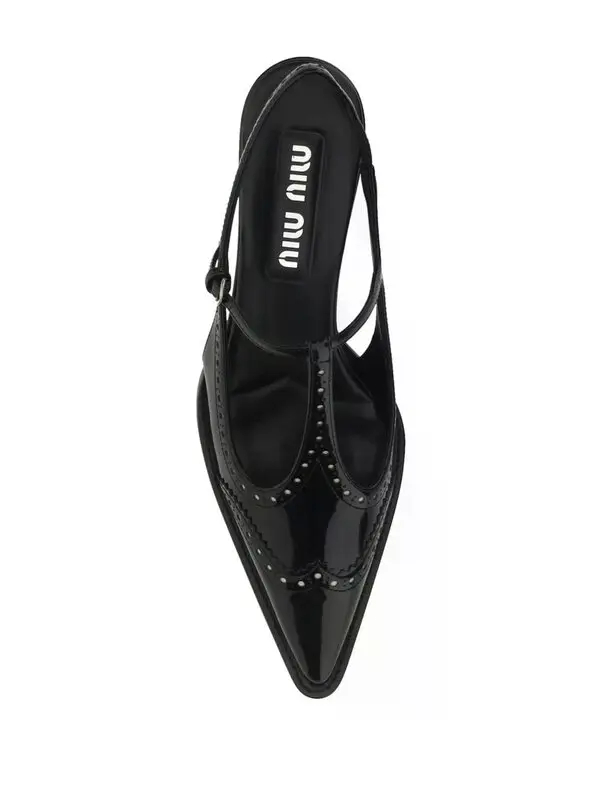 Miu Miu Leather Brogue Slingback Pumps