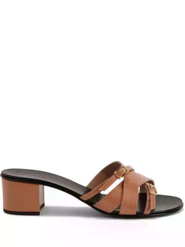 GIUSEPPE ZANOTTI 40mm Alhima Buckle Leather Sandals