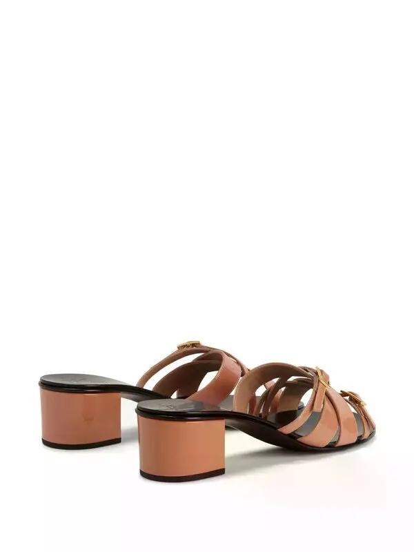 GIUSEPPE ZANOTTI 40mm Alhima Buckle Leather Sandals