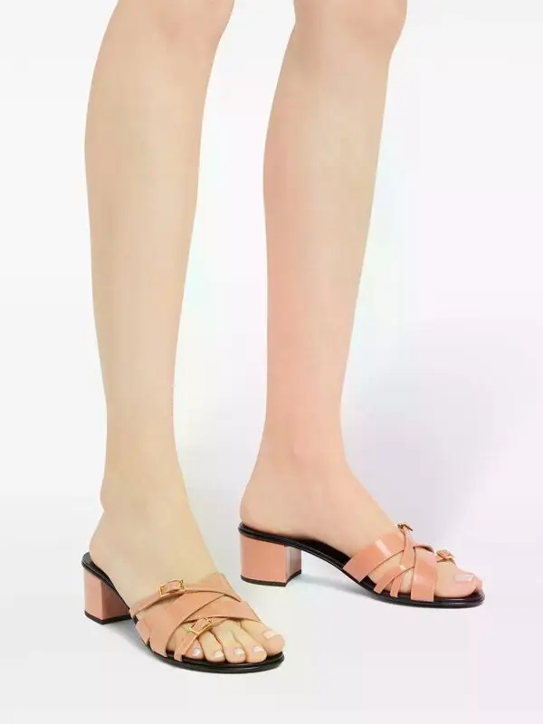GIUSEPPE ZANOTTI 40mm Alhima Buckle Leather Sandals