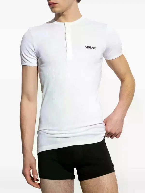 Versace Embroidered Logo Undershirt - White