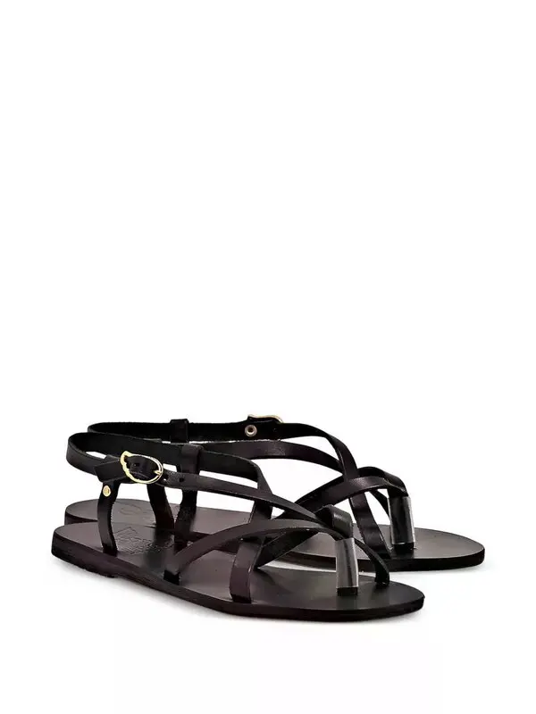 ANCIENT GREEK SANDALS Semele Flat Sandals - Black