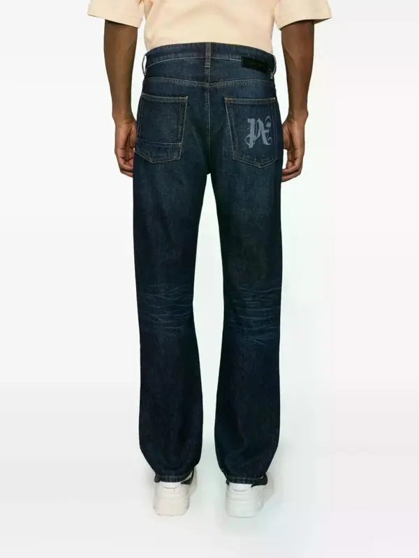 Palm Angels Mid-rise Straight-leg Jeans