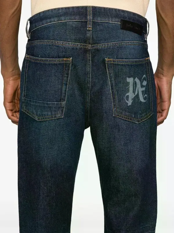 Palm Angels Mid-rise Straight-leg Jeans