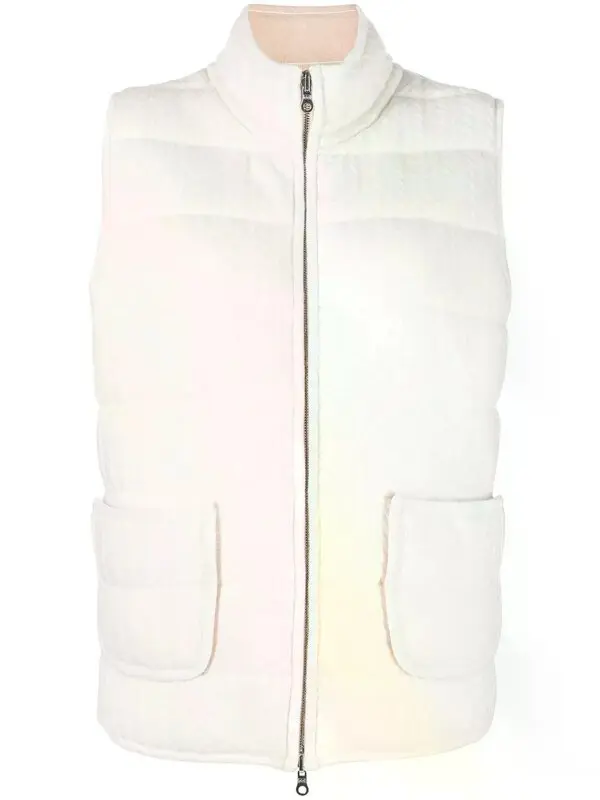 Arch4 Textured-knit Padded Gilet Jacket - Neutrals