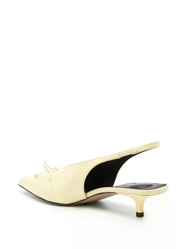 Jacquemus 40mm Cubisto Leather Pumps - Yellow