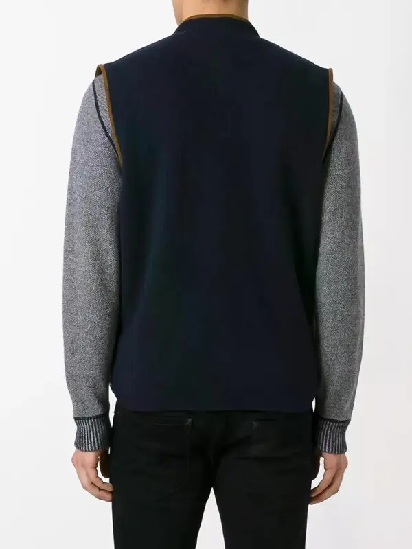 N.peal Cashmere And Suede Zip Up Gilet