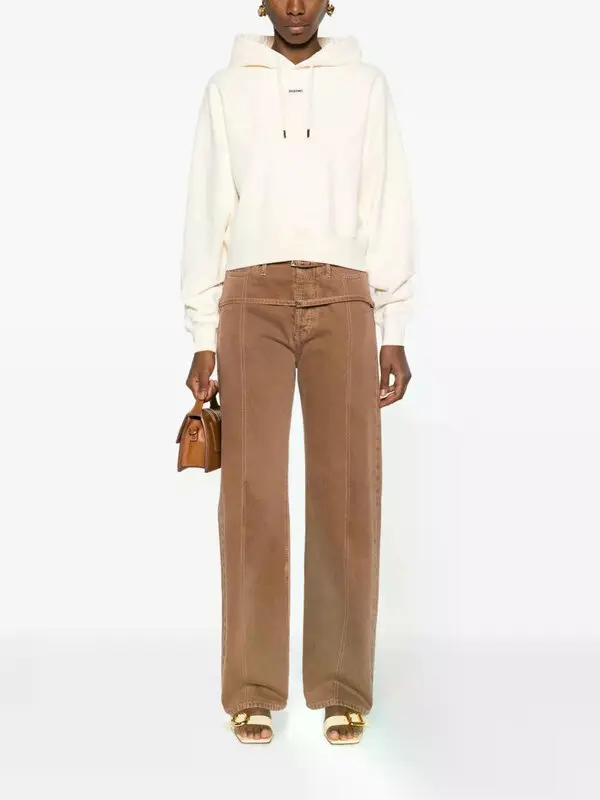 Jacquemus Cropped Hoodie - Neutrals