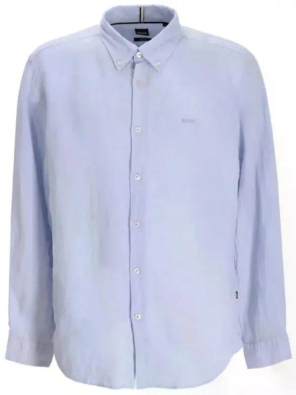 BOSS Logo-embroidered Shirt - Blue