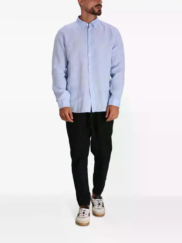 BOSS Logo-embroidered Shirt - Blue