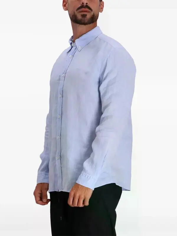 BOSS Logo-embroidered Shirt - Blue
