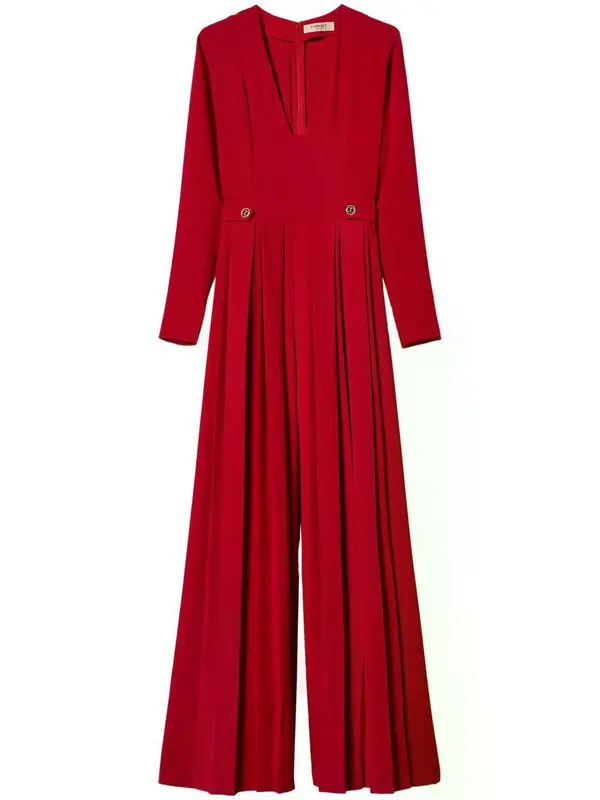TWINSET Pleated Jumpsuit - Red