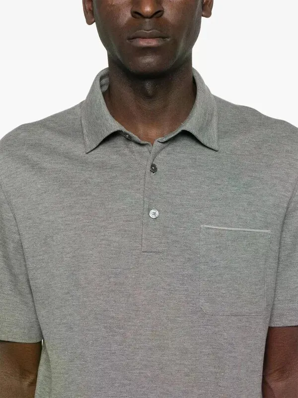 Zegna Cotton Polo Shirt - Grey