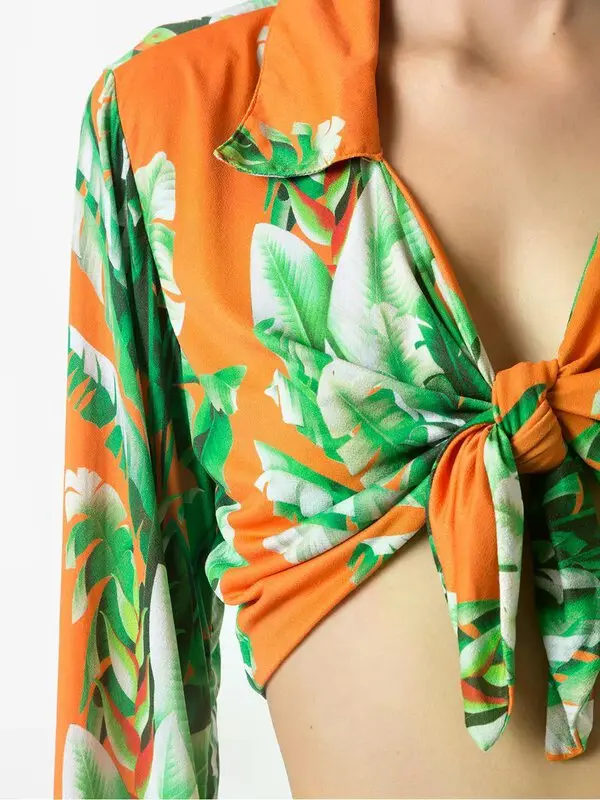 AMIR SLAMA Printed Crop Top