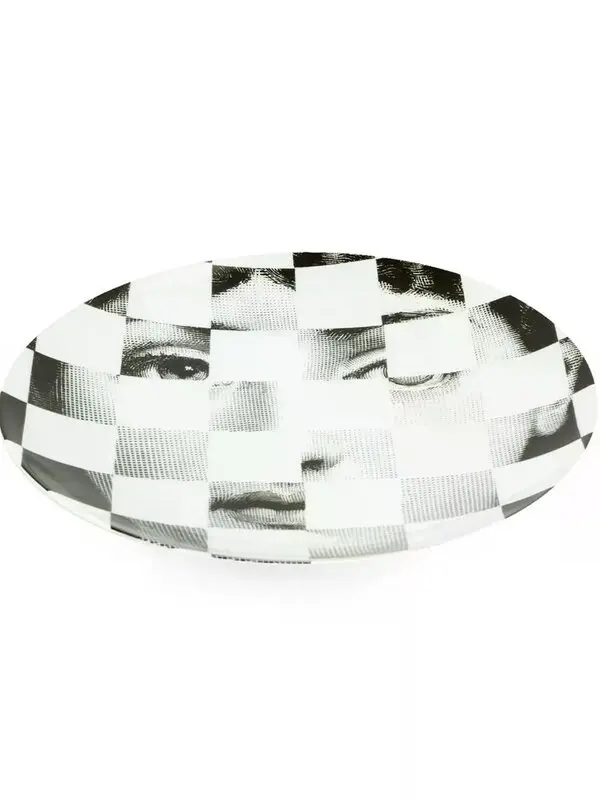 FORNASETTI Checkboard Face Print Plate