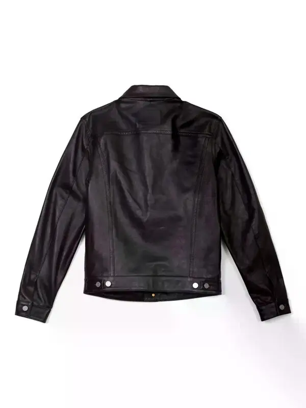 PURPLE BRAND Leather Button-up Shirt Jacket