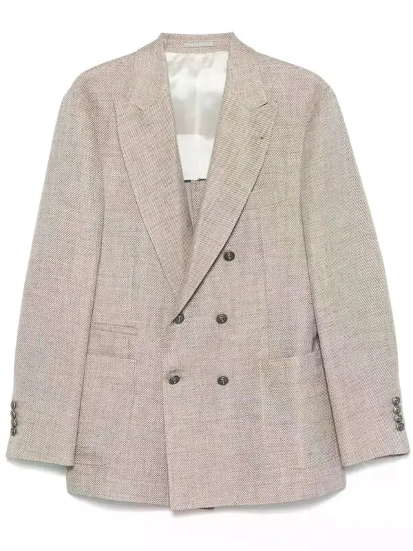 Brunello Cucinelli Double-breasted Peak-lapel Blazer - Neutrals