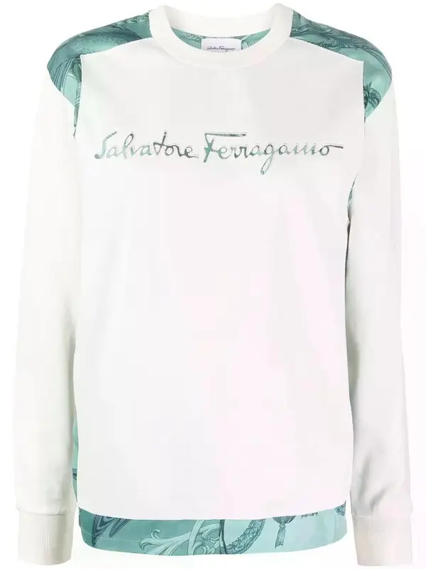 FERRAGAMO Embroidered Logo Sweatshirt - White