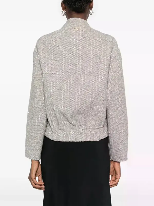TWINSET Sequinned Bomber Jacket