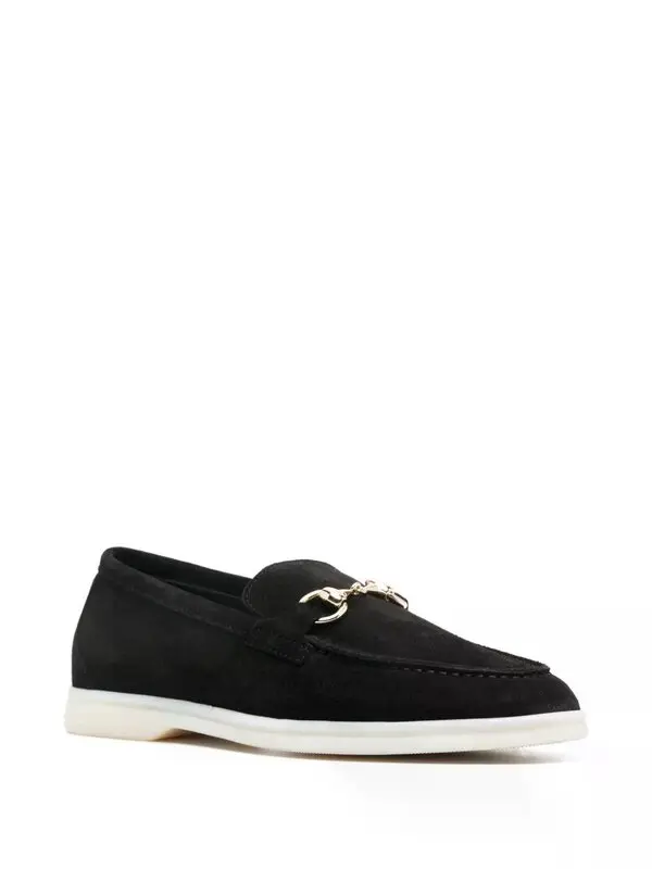 SCAROSSO Lilia Suede Loafers - Black