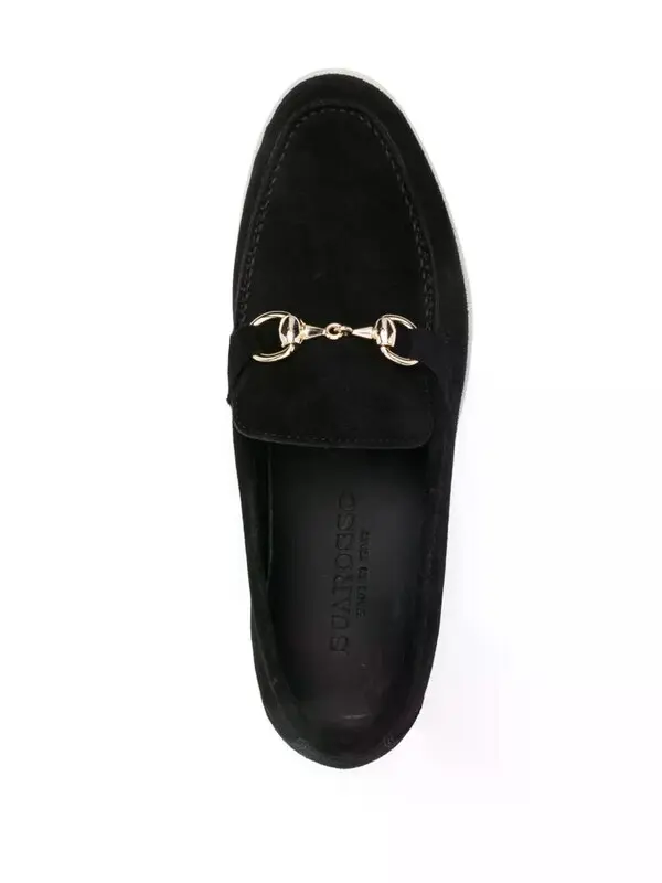 SCAROSSO Lilia Suede Loafers - Black