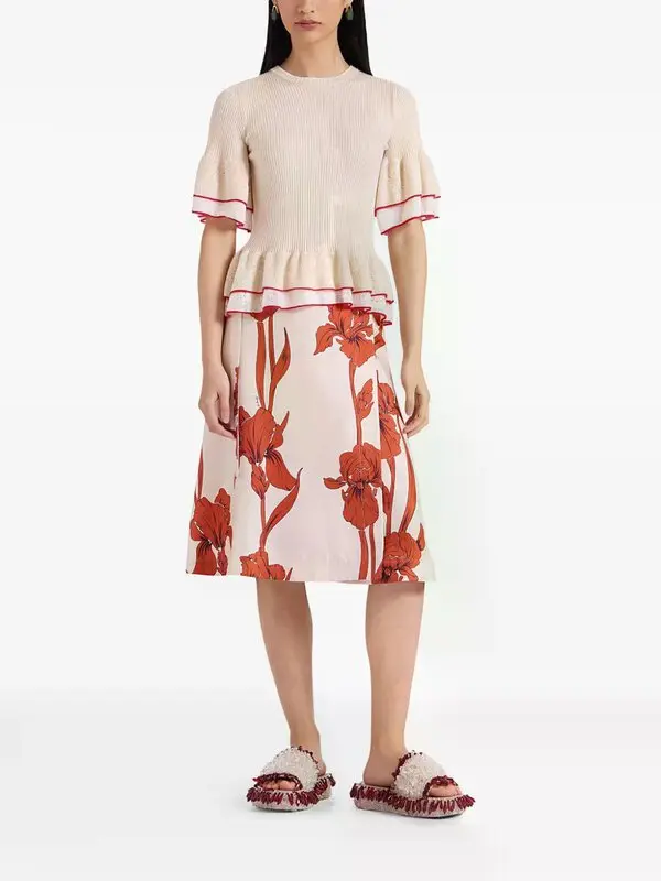 La DoubleJ Wrap-design A-line Skirt