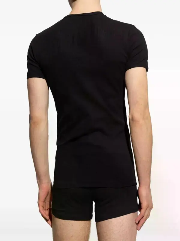 Versace Logo-embroidered T-shirt - Black