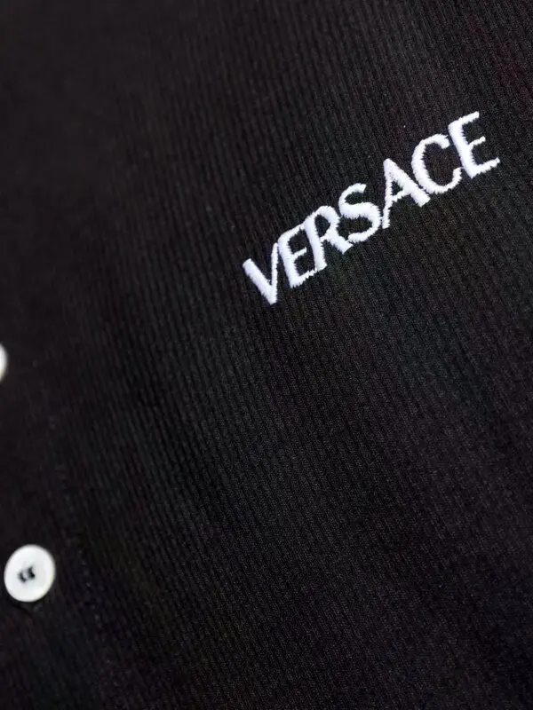Versace Logo-embroidered T-shirt - Black